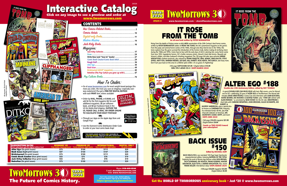 Get ready for TwoMorrows Publishing’s 30th Anniversary with our free ...